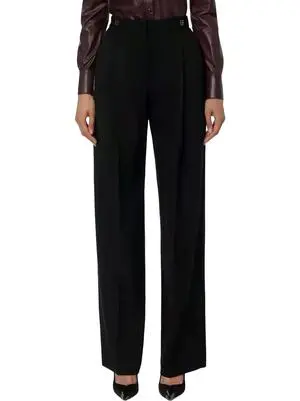Elisabetta Franchi Pleated Trousers - Black