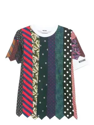 Moschino Tie-print Patchwork T-shirt - Blue