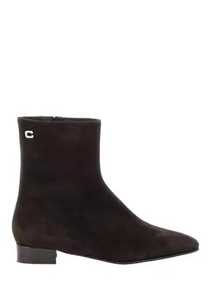 CAREL Aiglon Zip Suede Ankle Boots - Brown