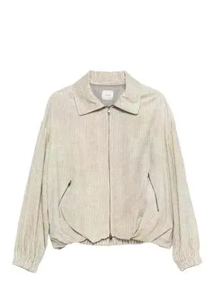 ALYSI Corduroy Zip-front Jacket - Neutrals