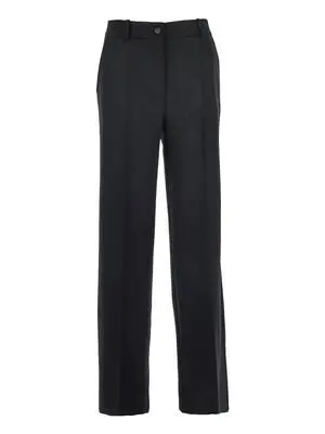 P.a.r.o.s.h Gabardine Straight Leg Trousers - Black