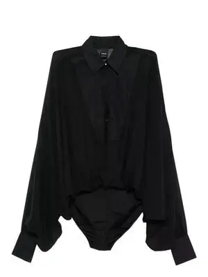 Pinko Long-sleeve Button-down Bodysuit - Black