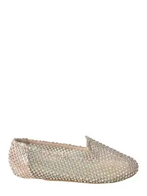 LE SILLA Gilda Crystal-embellished Ballet Flats - Neutrals