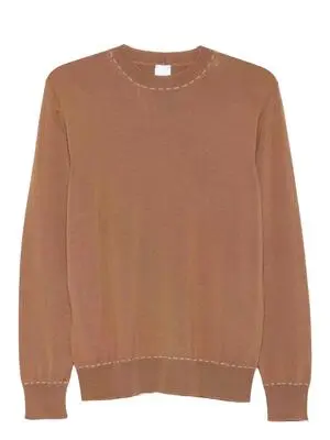 Eleventy Round-neck Wool Sweater - Brown