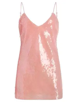 Retrofete Sequin Mini Slip Dress - Pink