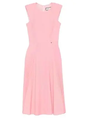 NISSA Pleated Midi Dress - Pink