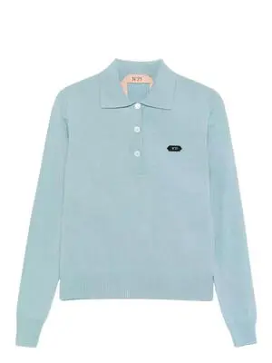N°21 Button-fastening Polo Top - Blue