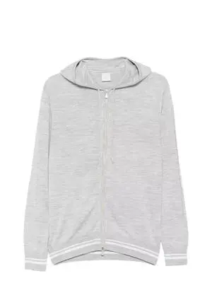 Eleventy Hooded Zip-up Sweater - Grey
