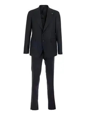TAGLIATORE Single-breasted Pleated Trousers Suit