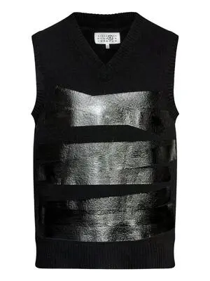 MAISON MARGIELA V-neck Wool Vest - Black