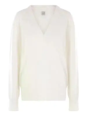 TOTEME V-neck Cashmere Sweater - Neutrals