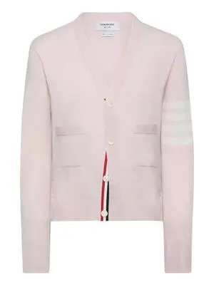 Thom Browne Four-bar V-neck Cardigan - Pink