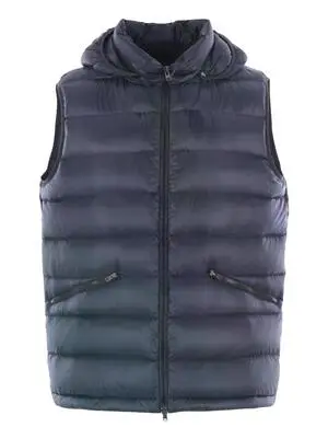 Herno Hooded Quilted Gilet - Blue