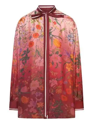 Gucci Floral-print Silk Shirt - Red