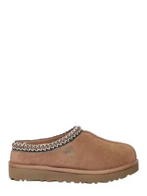 UGG Braided-trim Suede Slippers - Brown