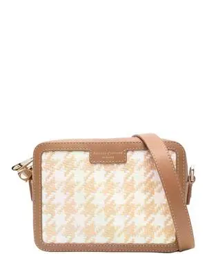 ASPINAL OF LONDON Houndstooth Raffia Cross Body Bag - Neutrals
