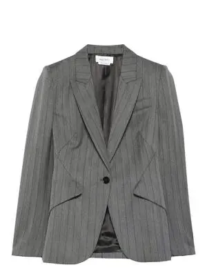 Alexander McQueen Pinstripe Single-breasted Jacket - Grey