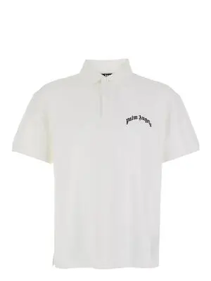 Palm Angels Logo Polo Shirt - White