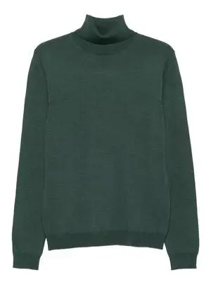 ROBERTO COLLINA Turtleneck Wool Sweater - Green