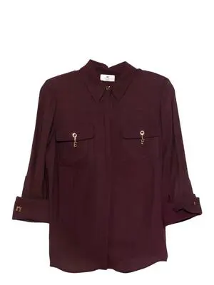 Elisabetta Franchi Charm-detail Pocket Shirt - Purple