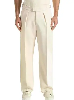 Manière De Voir Twill Pleated Tailored Trousers - Neutrals