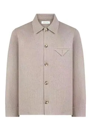 Manière De Voir Leo Textured Tailored Long-sleeve Overshirt - Brown