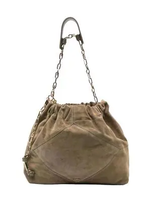 Ba&sh Calf Suede Chain Shoulder Bag - Green