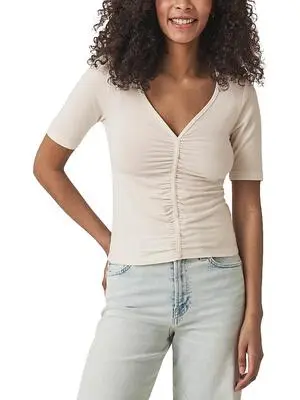 Splendid Yasmina Ruched Tee Moonstone