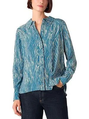 Whistles Zebra Print Blouse - Blue/multi