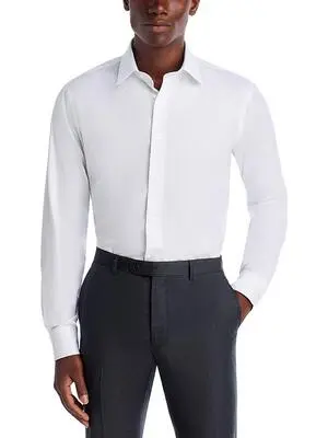 Bloomingdale'S Stretch Twill Regular Fit Dress Shirt Exclusive - White