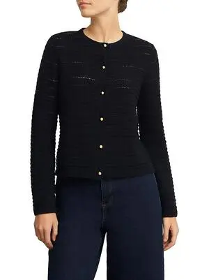 HOBBS LONDON Open Stitch Cardigan - Hobbs Navy