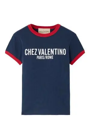 VALENTINO Chez Valentino Printed Cotton-Jersey T-Shirt