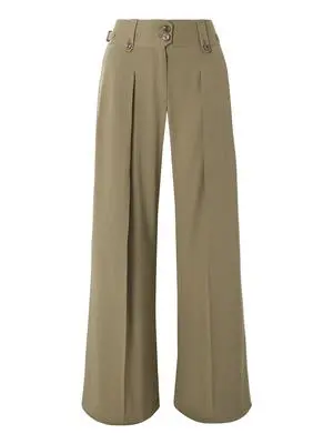 TOM FORD Pleated Silk Crepe De Chine Straight-Leg Pants