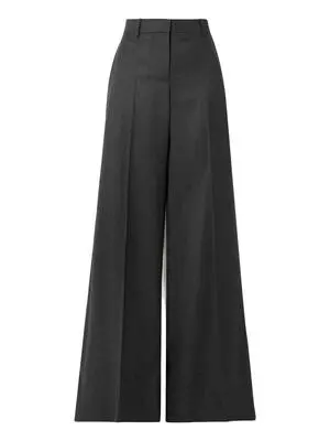 Stella McCartney Wool-Felt Flared Trousers Dark Gray