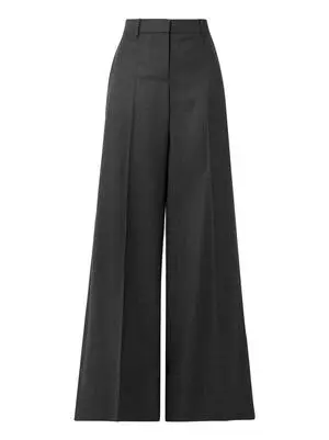 Stella McCartney Wool-Felt Flared Trousers Gray