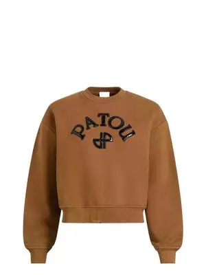 Patou Relaxed Fit Fleece Sweatshirt - Brown