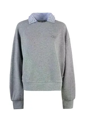 Liu Jo Embellished-collar Sweatshirt - Grey
