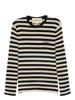 Valentino Garavani Striped Long-sleeve Sweater - Neutrals