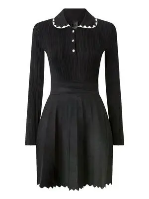 Pinko Ribbed Polo Dress - Black