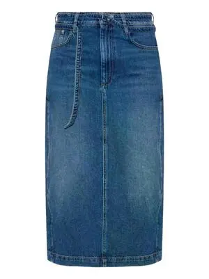 Sportmax Belted Denim Midi Skirt - Blue
