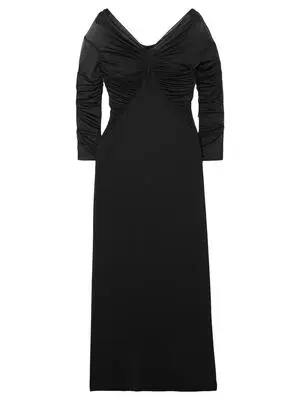 Max Mara Locri Tulle-trimmed Jersey Midi Dress - Black