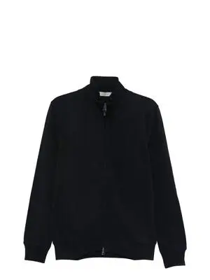 Canali Zip-up Cotton Sweatshirt - Blue