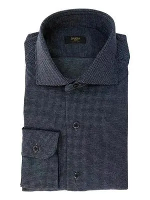 BARBA NAPOLI Micro-dotted Button-down Shirt - Blue
