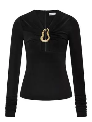 Rebecca Vallance Mischa Cutout Clasp Top - Black