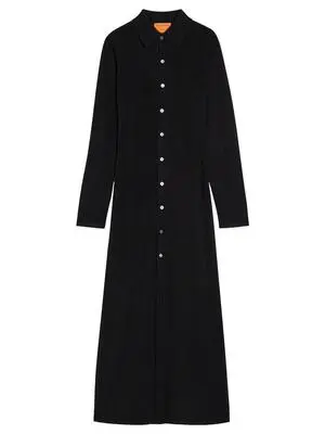 Guest In Residence Cashmere Midi Shirt Dress - Black