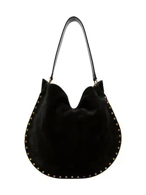 Isabel Marant Oskan Suede Hobo Shoulder Bag - Black