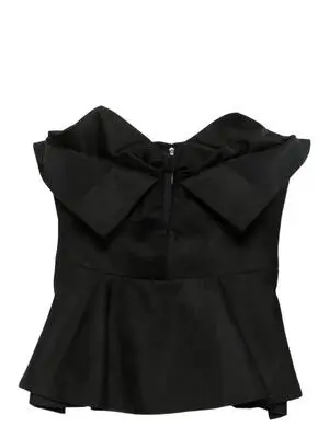 Alexander McQueen Bow-detailed Peplum Top - Black