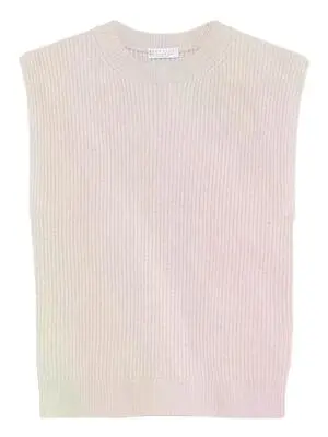 Brunello Cucinelli Sleeveless Ribbed Sweater - Neutrals