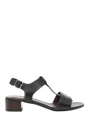 AVRIL GAU 40mm Leather T-bar Heeled Sandals - Black