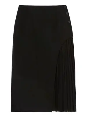 Claudie Pierlot Pleated Panel Skirt - Black